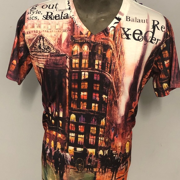 Steven Land | Shirts | Steven Land Tshirt Vneck Multi Color Regular Fit ...